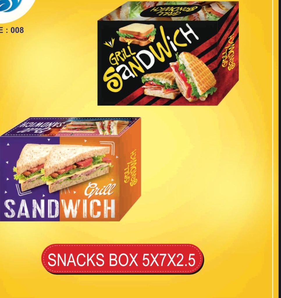 Grill Sandwich Box Size 7x5x2.5 Inch (Pack Of 100) | SHRI LALSHAH ...