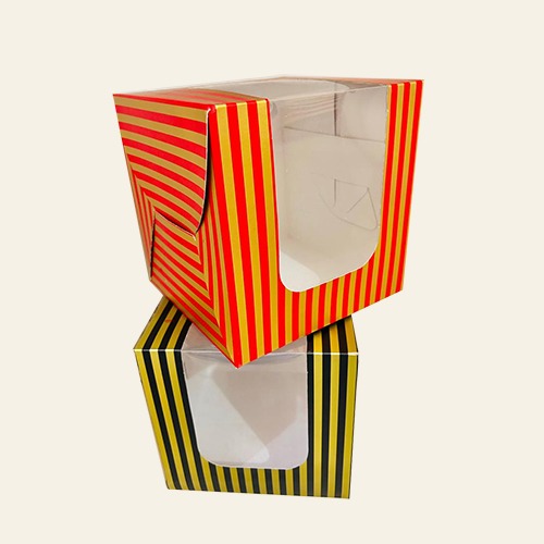 Premium Cake Box Large Window, Size 8x8x8 Inch, Highted Box (Pack Of 25 ...