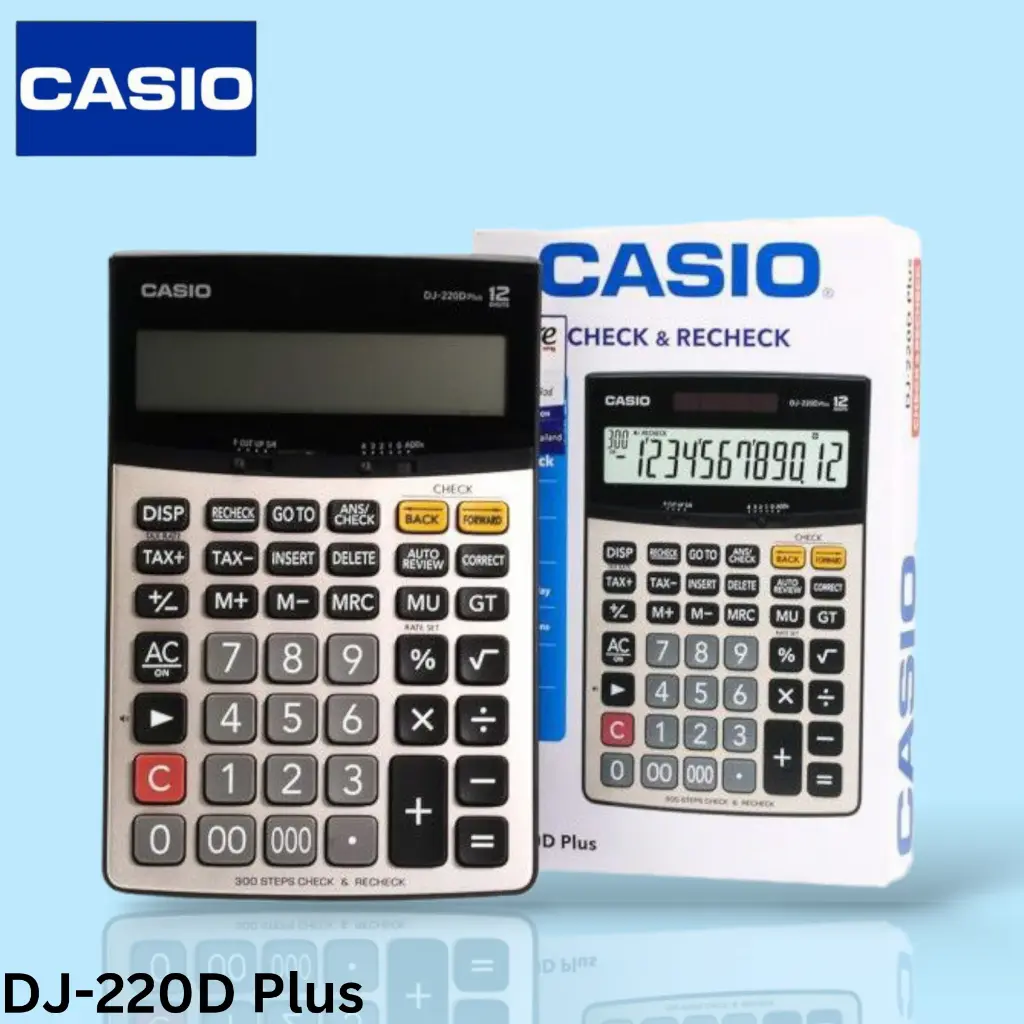 Casio DJ-220D Plus (12 Digits) Premium Desktop Calculator Extra Large ...