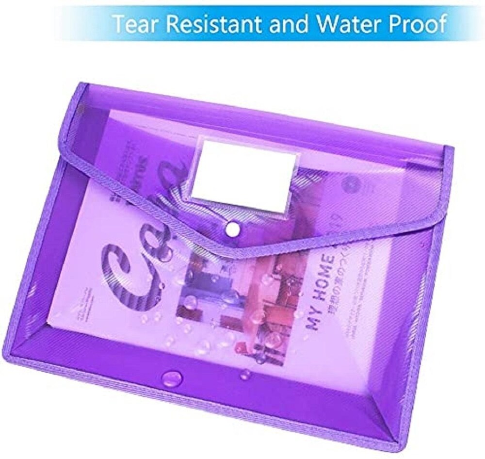 Plastic Document Button File Folder with Piping Border (Plastic Bag ...